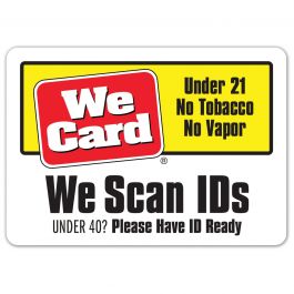 We Scan IDs 6 x 8.5 Decal - UNDER 40