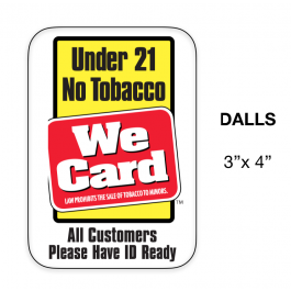 3x4 Sticker Tobacco 21 Year/All Customers